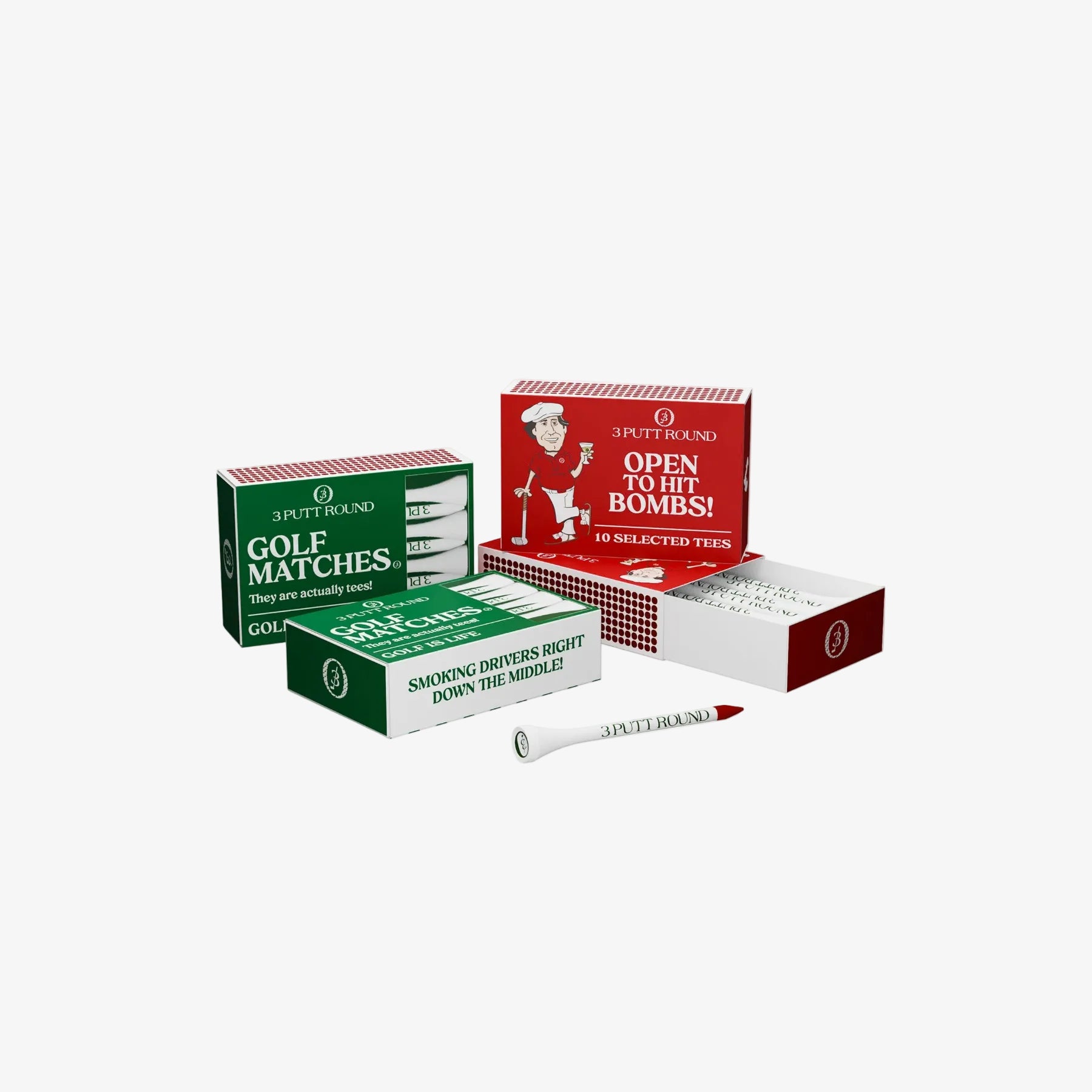 Set van 4 Golf Tee Match Boxes - Perfect voor de golfliefhebber ...